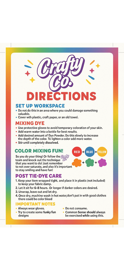Crafty Co Tie-Dye Starter Kit – Crafty Co.
