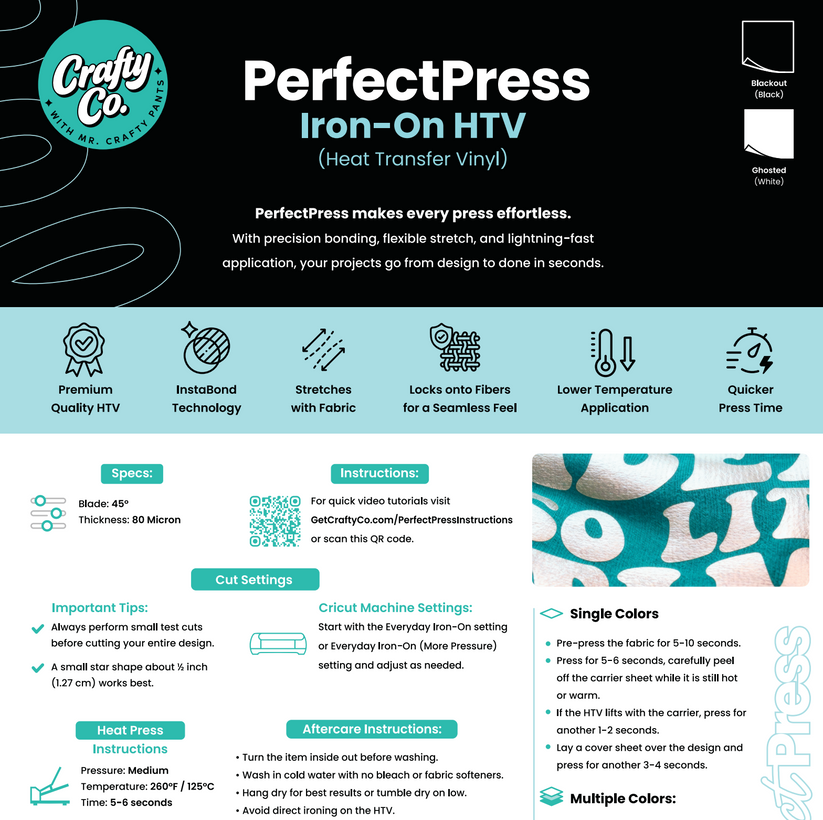 CraftyCo PerfectPress Iron-On HTV – Crafty Co.